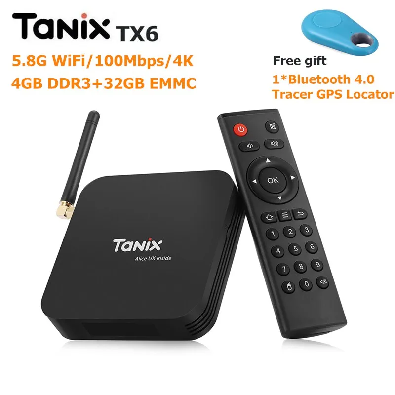 Tanix TX6 TV Box Allwinner H6 4GB DDR3+32GB EMMC 2.4GHz + 5.8GHz WiFi ...
