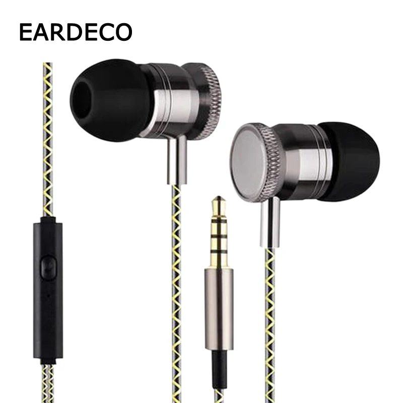 EARDECO In Ear Metal Wired Stereo Earphones Bass Wire Mp3 Sport ...