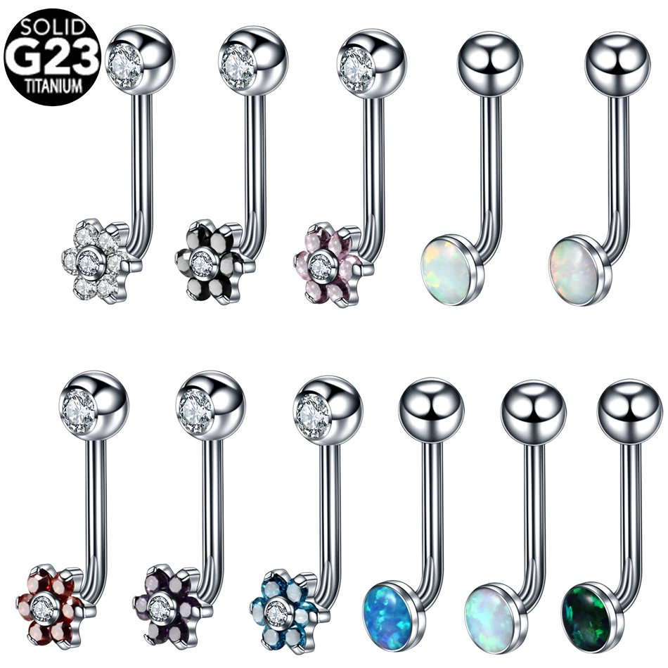 1PC Titanium Opal Pussy Piercing Christina Vertical Hood Lip Piercings ...