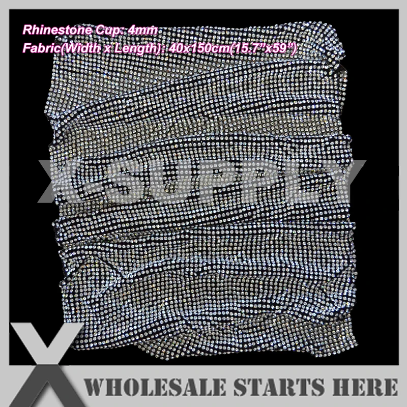 P2 4mm(40x150cm) metall Strass Stoff Mesh Ohne Eisen Auf Kleber in ...