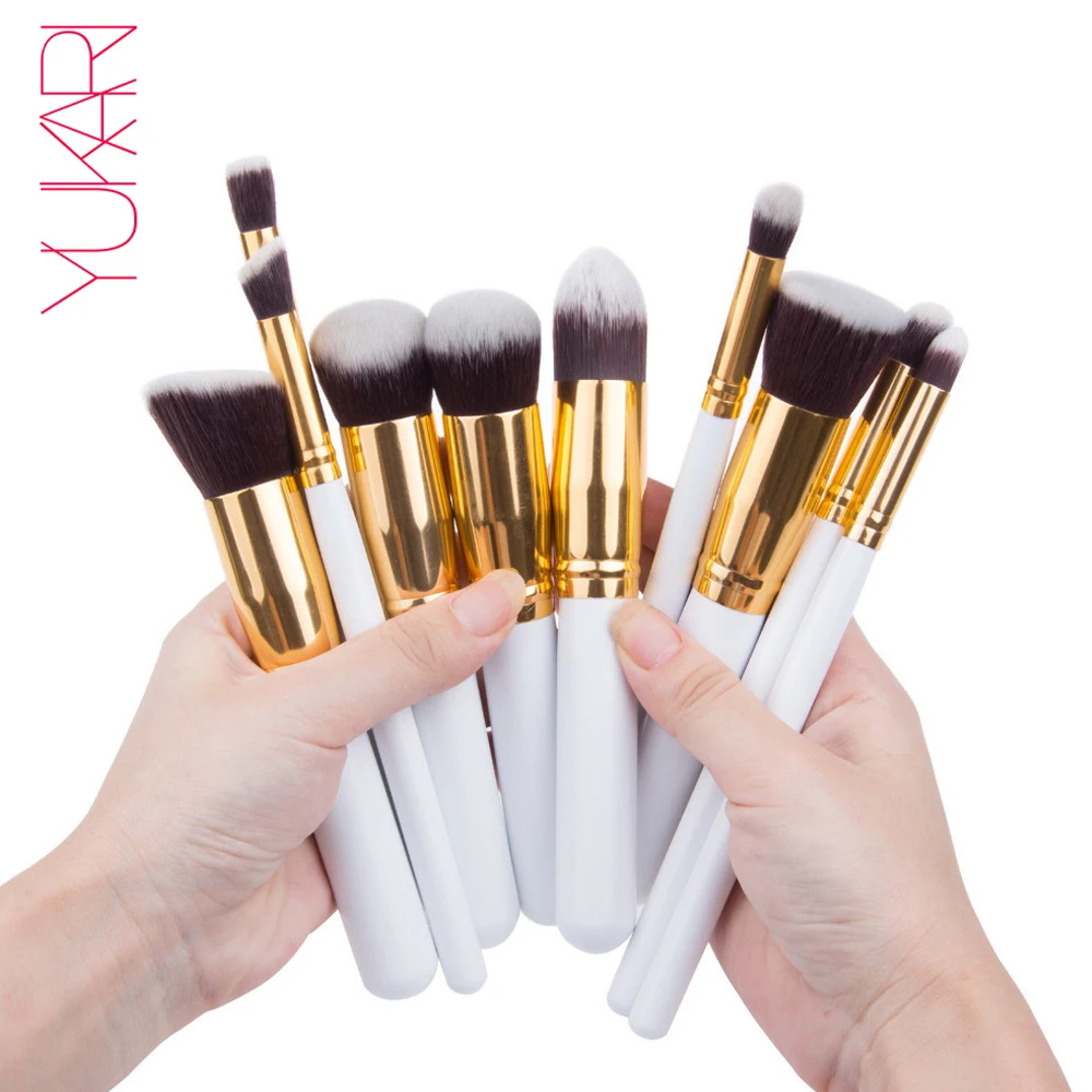 YUKARI 10PCS Makeup Brush Set kwasten Make Up Beauty Blush Foundation ...
