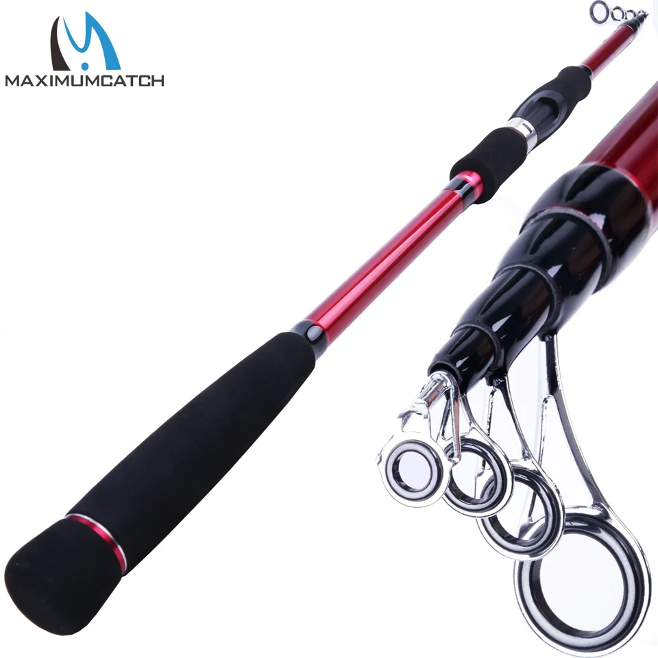 Maximumcatch Telescoping Spinning Rod 2.1M Portable Travel Carbon Fiber ...