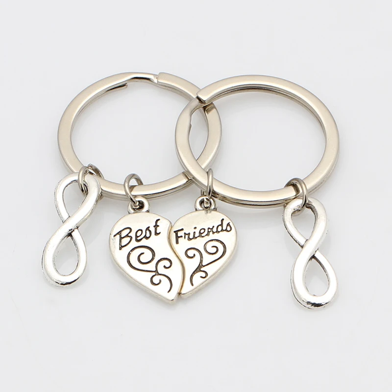Best Friends Keychain Broken Heart Friendship Gift Charms Jewelry ...
