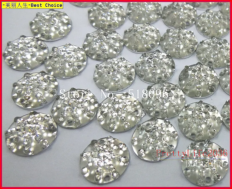 Clear-Clean-Round-rhinestones-Silver-12mm-Loose-Beads-For-Sewing ...