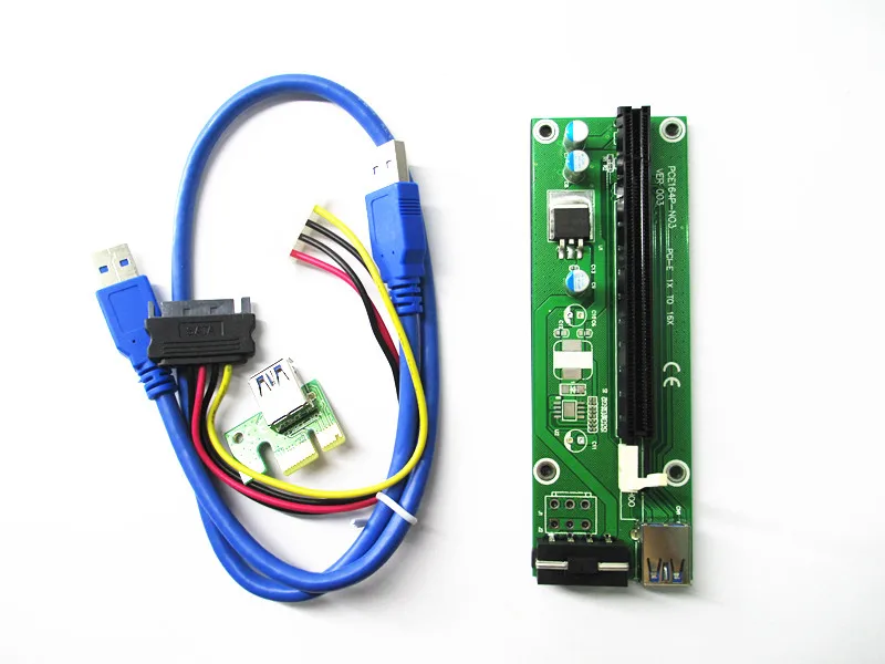PCI E 16X to 1X Adapter USB 3.0 60cm Cable Enhanced Extender Riser ...
