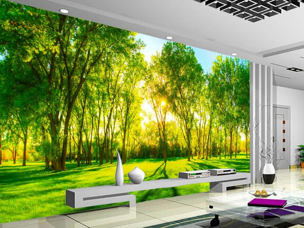 Custom Sunshine forest grassland environmental theme landscape ...