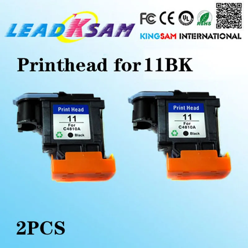 2pcs black printhead 11 C4810A compatible for HP11 print head 500 800 ...