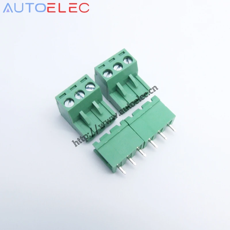 100sets Pitch5.0mm 3Pins straight pin PCB Electrical Screw Terminal ...