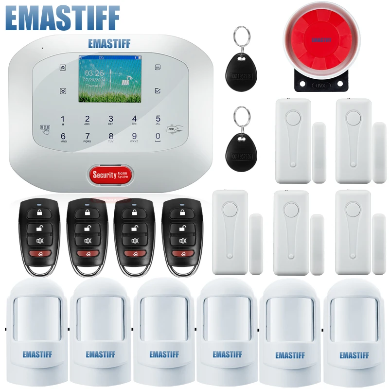 EN Wireless Home Security PSTN GSM Alarm system APP Remote Control RFID ...