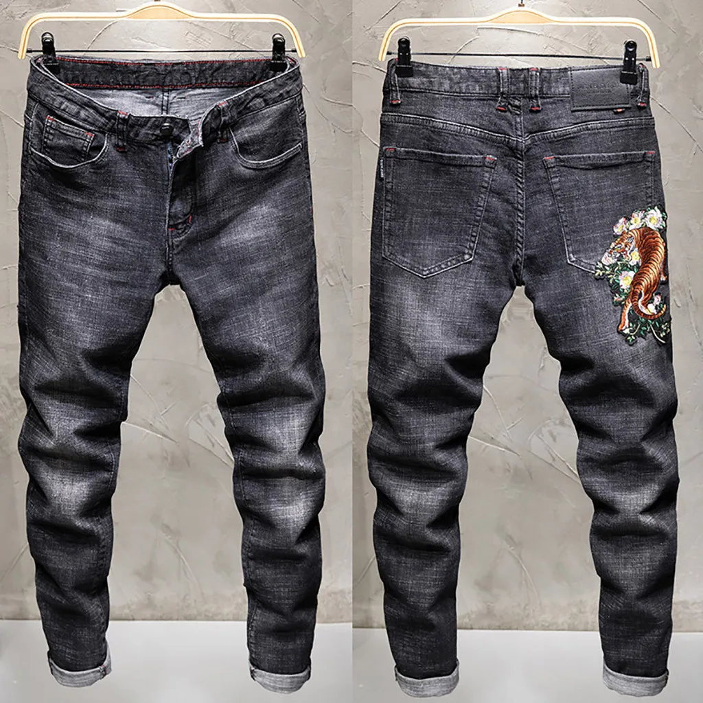 pantalones hombre Fashion Men's Casual Personality Tiger Pattern ...