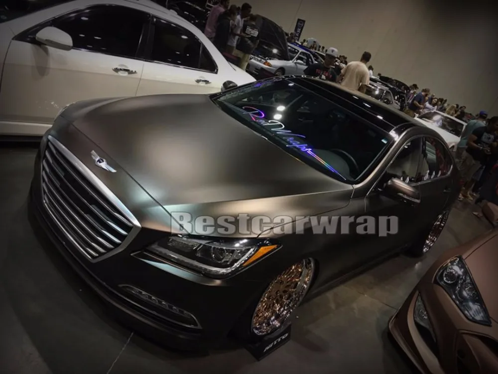 Anthracite Matte Matt Metallic Chrome Car Vinyl Wrap Sticker Film With ...