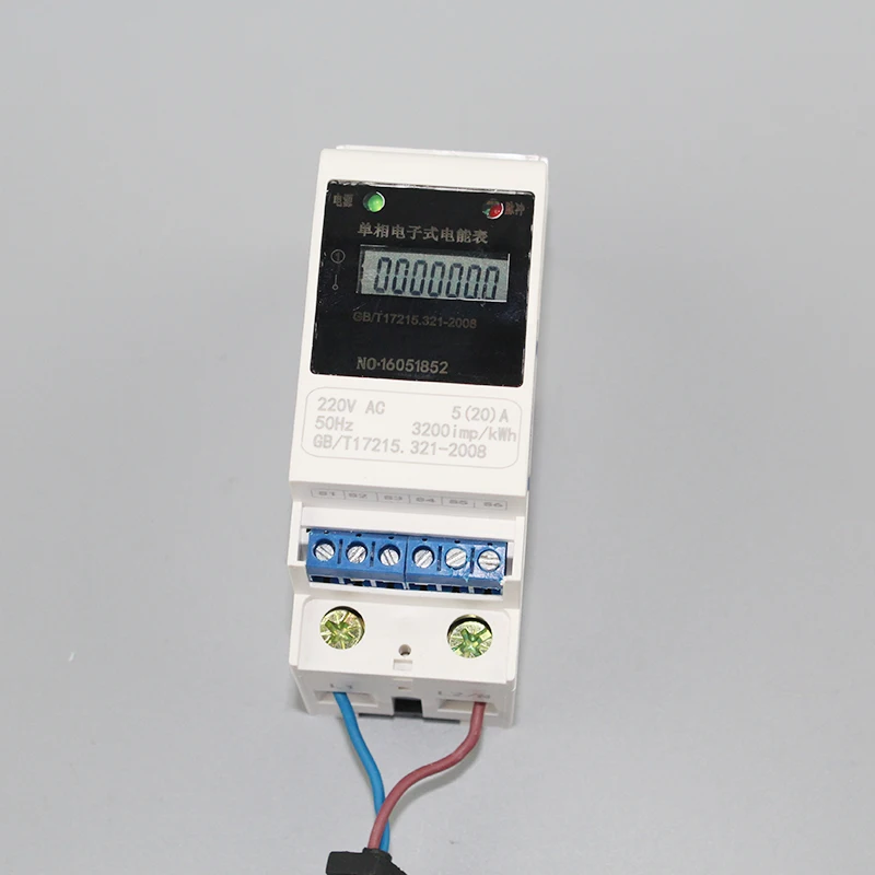 2 poles power meter 35mm DIN Rail Mounting single phase Energy meter ...