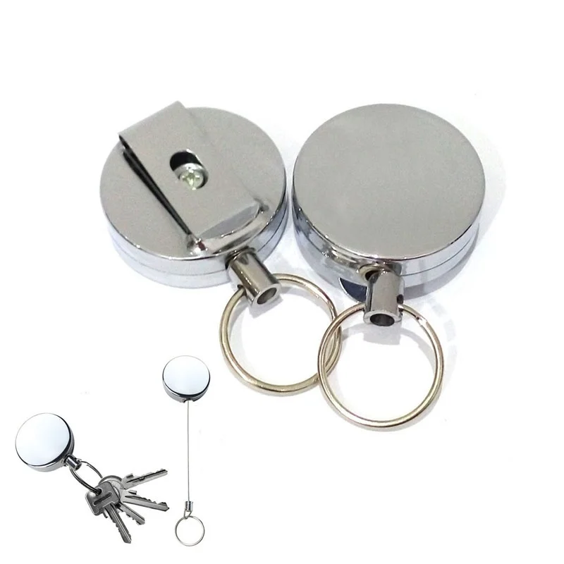 Resilience Steel Wire Rope Elastic Keychain Recoil Sporty Retractable ...