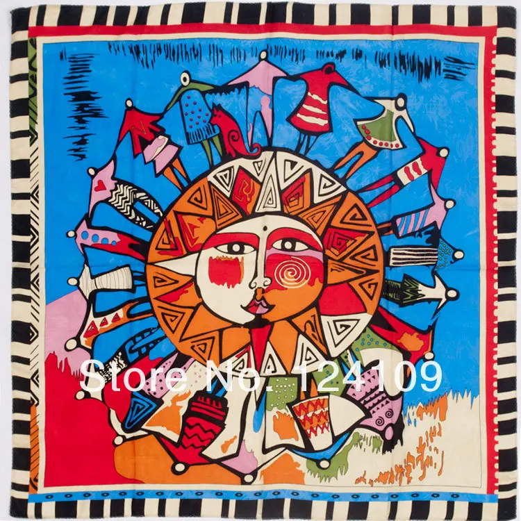 Egao Women's 90cm*90cm Ancient Egypt Pattern Satin Square 100%silk ...