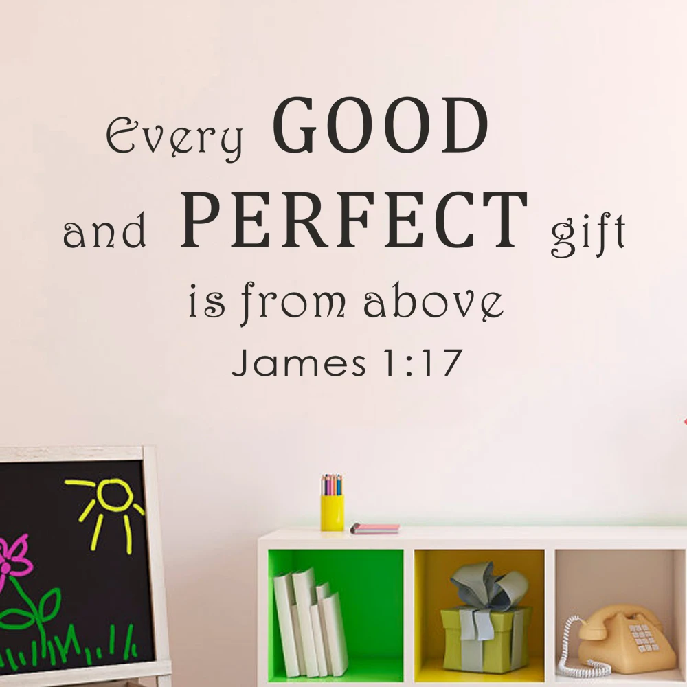 Scripture Vinyl Wall Art Every Good And Perfect Gift Is From Above ...