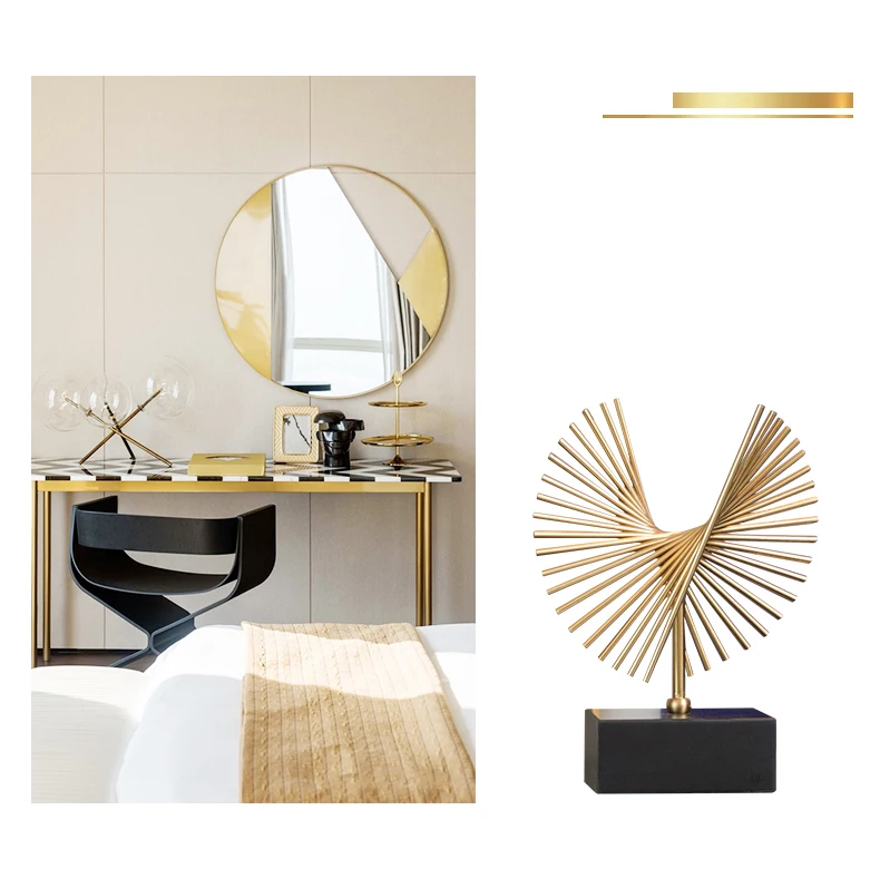 Modern Creative Gold Metal Tube Statue Home Decor Crafts Room ...