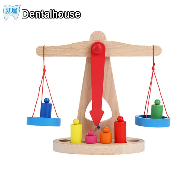 Wooden Toys Baby Toy Montessori Wooden Balance Beam Weighing Scale ...