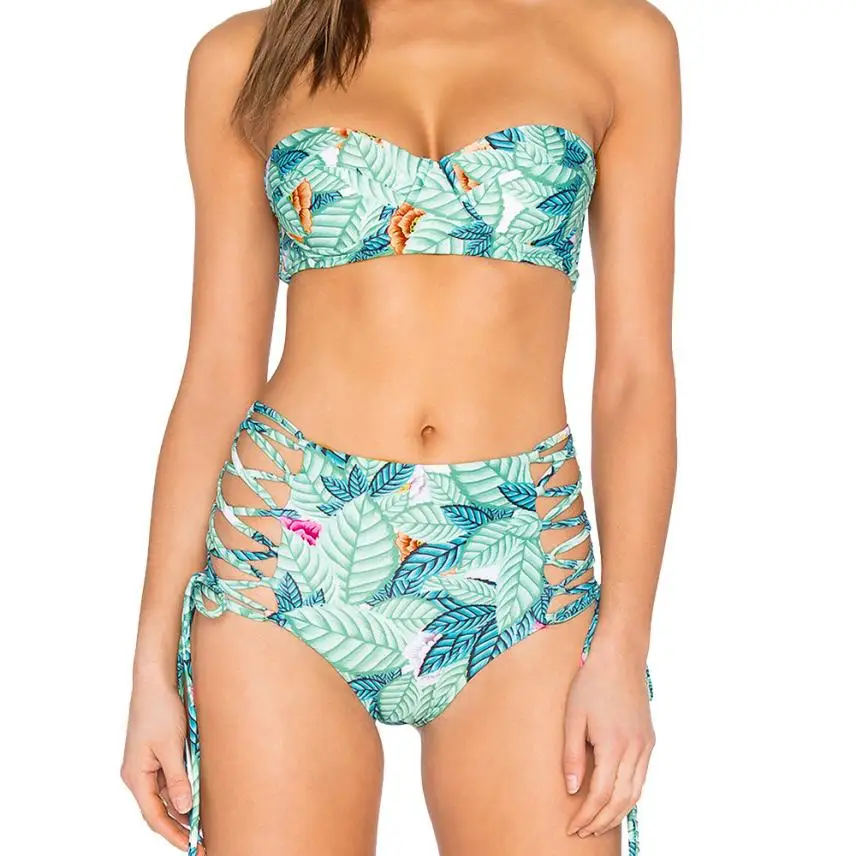 Fantastic Women Bikini Set Swimwear Push Up Padded Floral Print Bra