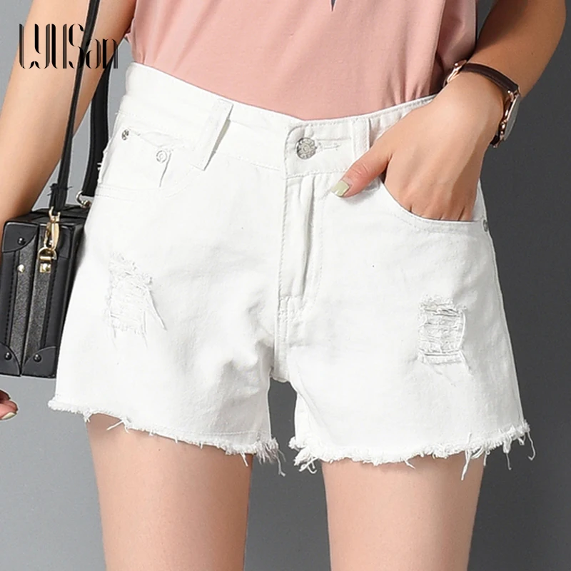 Lyusan 2017 Summer Plus Size White Embroidery Short Femme Sex High