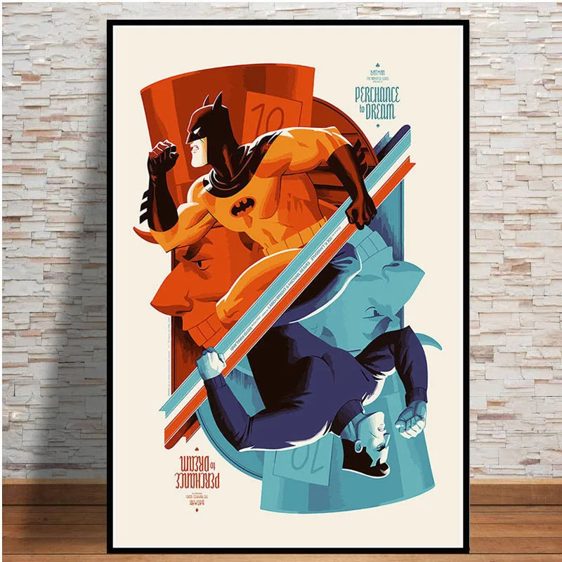 Canvas Painting Batman Animated Series DC Superhero Comic Book Collage ...