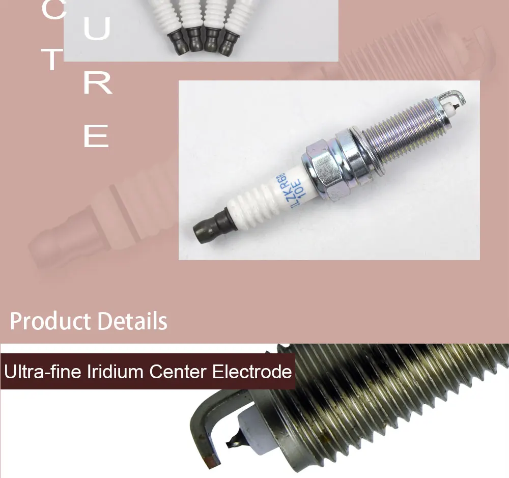 4 шт./лот иридиевая Свеча зажигания 18846-10060 LZKR6B-10E для hyundai ...