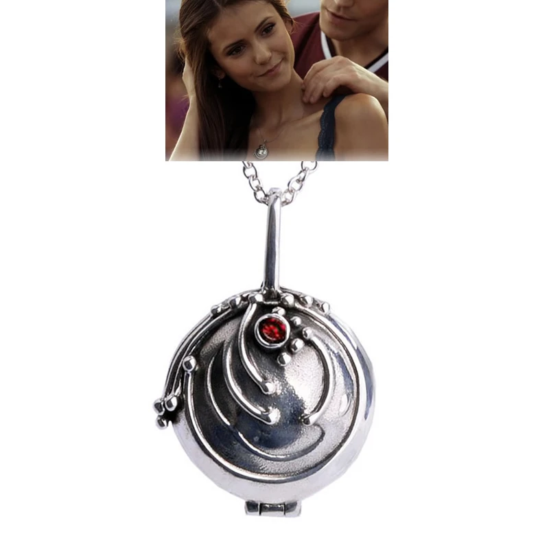 Diarios de vampiro Elena Locket collar S925 plata Elena colgante ...