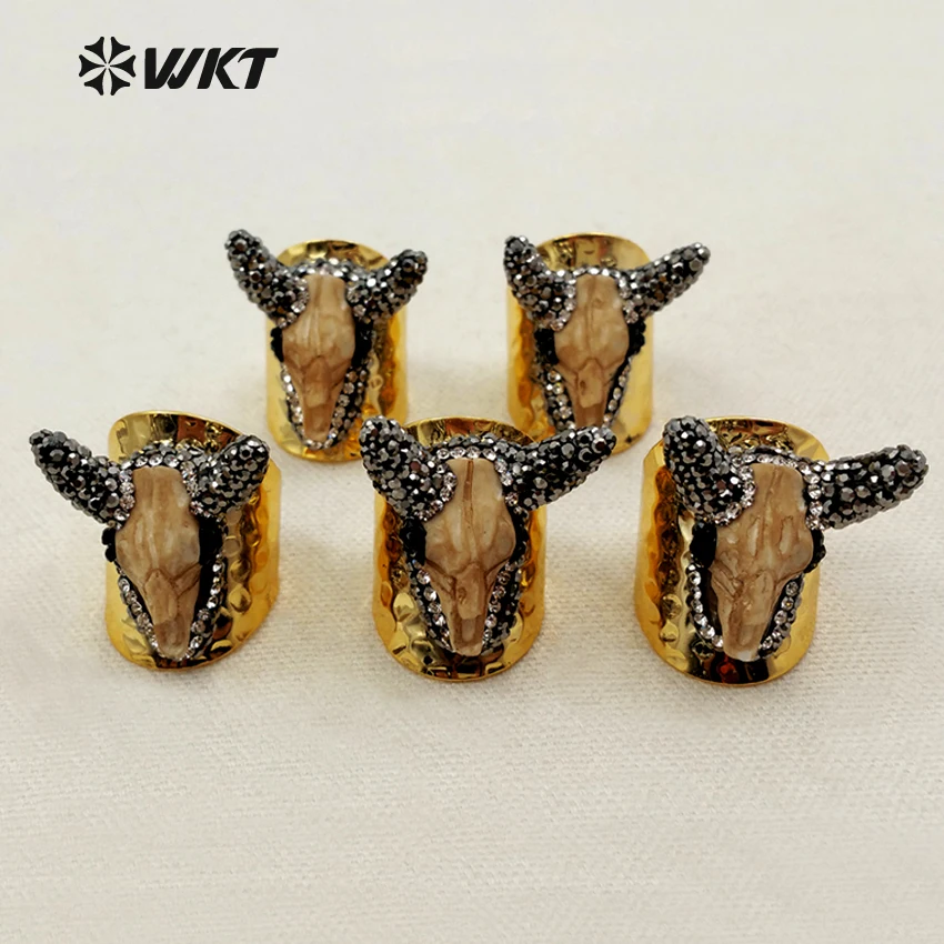 RR022-Wholesale-Fashion-Jewelry-Bull-Skull-Shape-Resin-Ring-With-Cubic ...