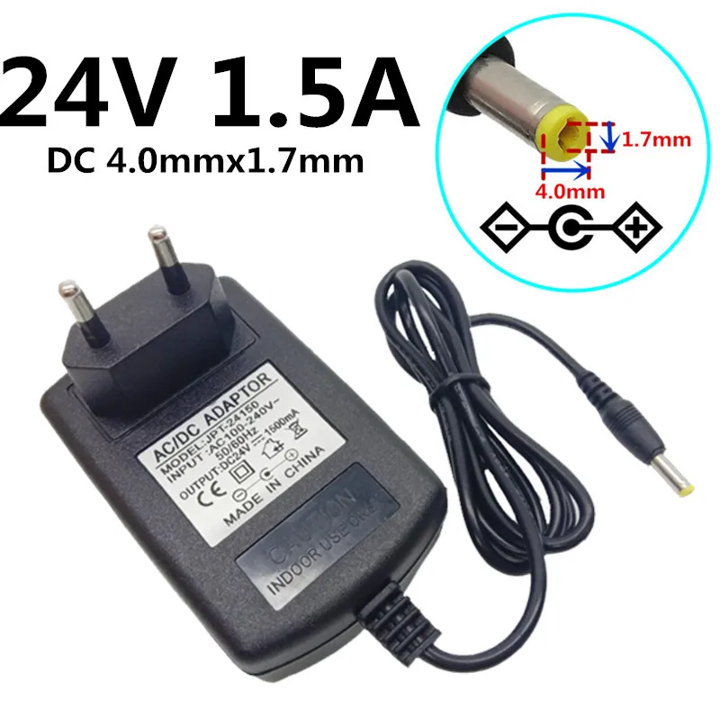 Universal EU US UK AU Plug 24V 1.5A 1500mA AC DC Adapter 4.0x1.7mm ...