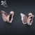 2019 New Butterfly Earrings Rose Gold Color Stainless Steel Stud Earrings for Women Child ...