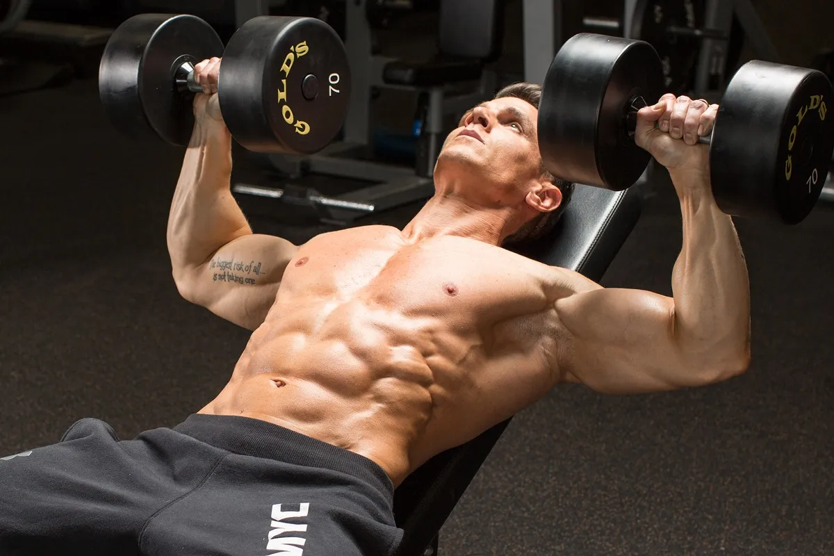 male bodybuilder dumbbells gym TSY64 fabric poster custom print (frame ...