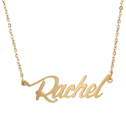 NO CUSTOM Rachel Girls Cursive Word Pendant Jewelry Stainless Steel no-custom-rachel-girls-cursive-word-pendant-jewelry-stainless-steel