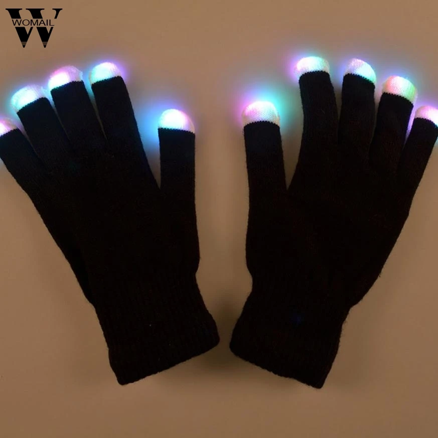 LED Gloves Party Light Show Gloves 6 Light Flashing Modes Lightshow ...