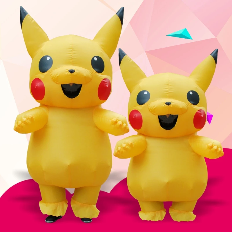 Adults Kids Inflatable Pikachu Costume Pokemon Cosplay Halloween ...