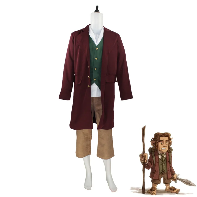 The Hobbit Bilbo Baggins Outfit Suit Cosplay Costume Full Set film The ...