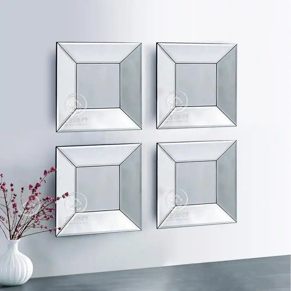 Wall Decorative Mirror Square Beveled Mirror Modern Mirrored Wall Decor ...