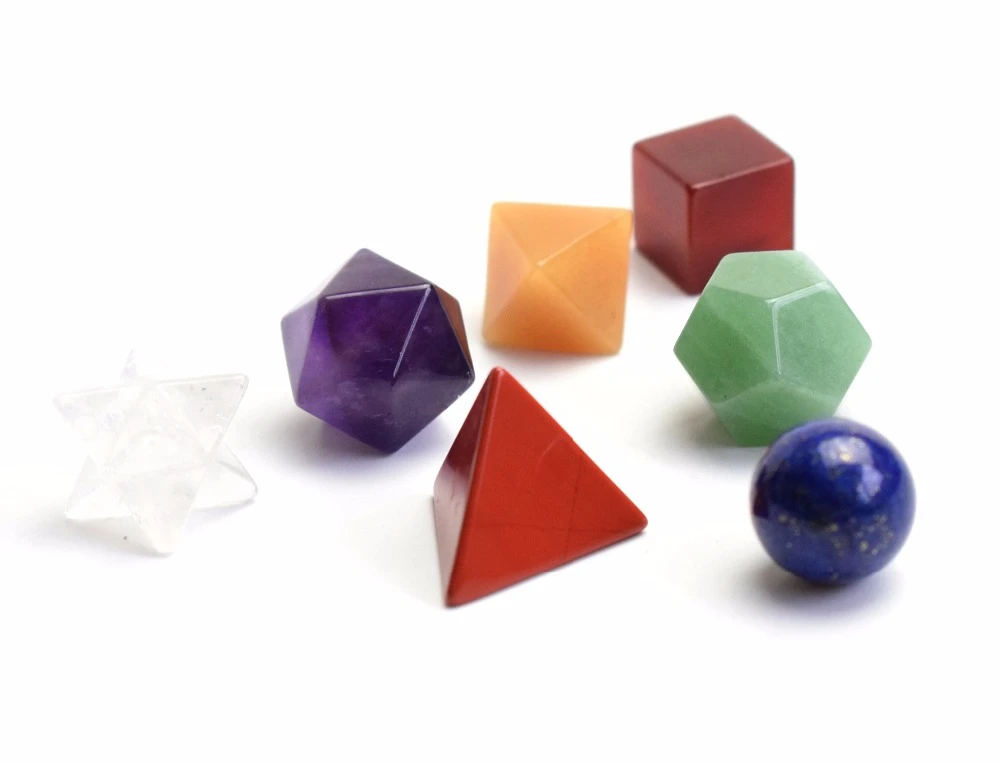 Natural Chakra Stones Carved Crystal Healing Platonic Solids Sacred ...