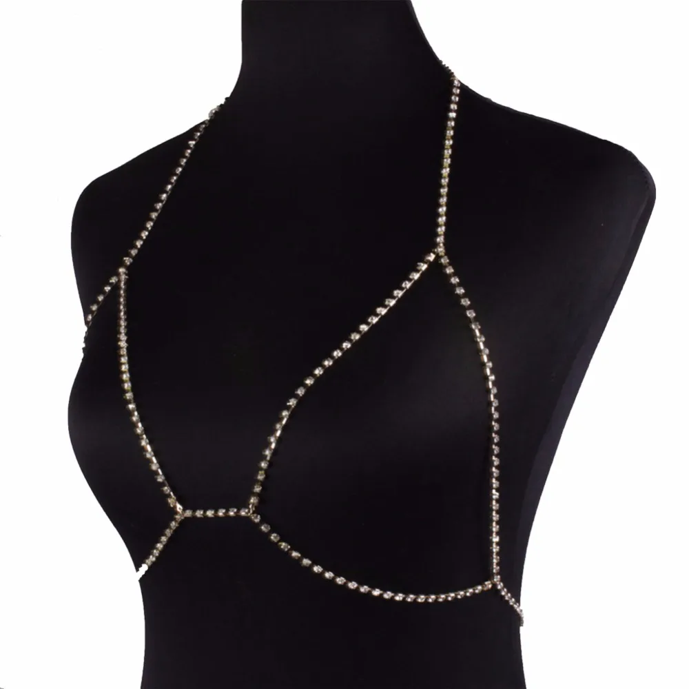 Women Claw Crystal Bra Slave Harness Body Chain Women Vintage