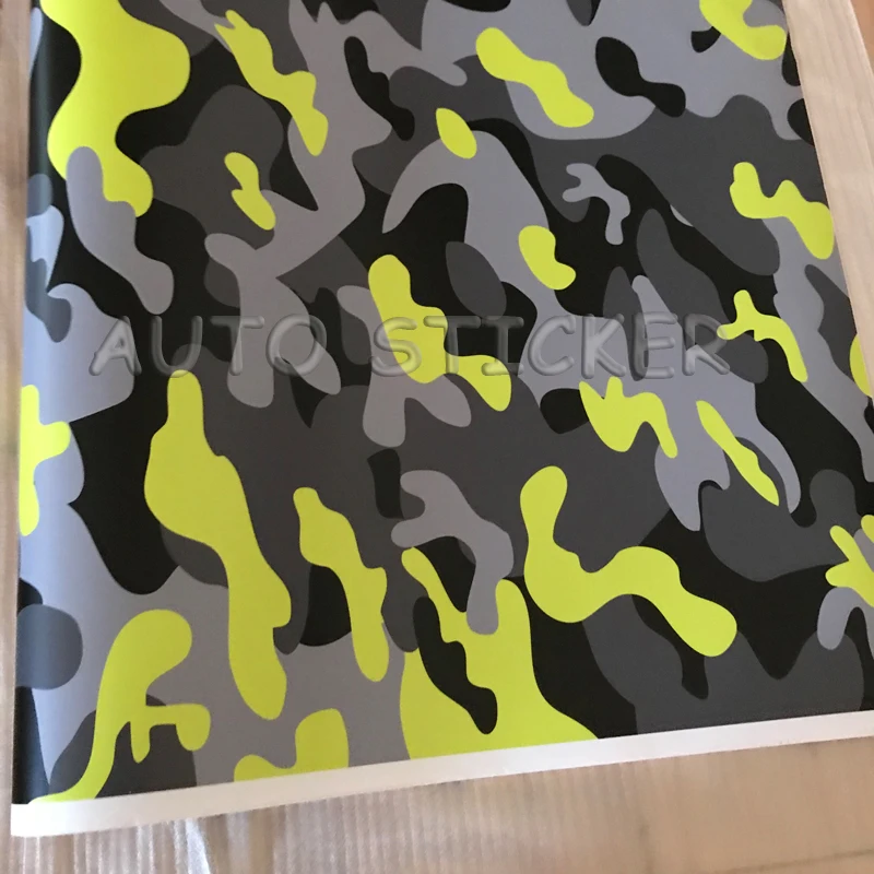 1.52m Width Yellow Black Gray Camo Vinyl Foil Camouflage Car Wrap Car ...