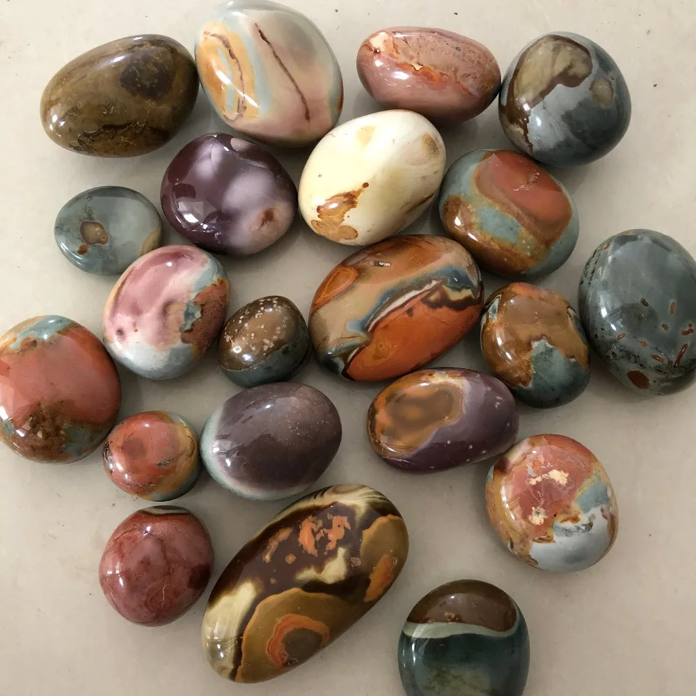 1 kilo natural polychrome ocean jasper palm stone from madagascar poly ...