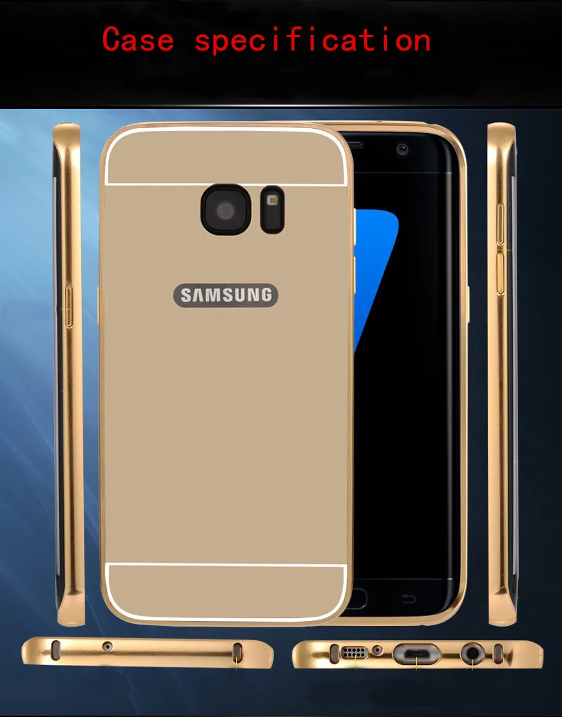 Luxury Chrome Aluminum Metal Case Mirror Arcylic Back Cover For Samsung ...