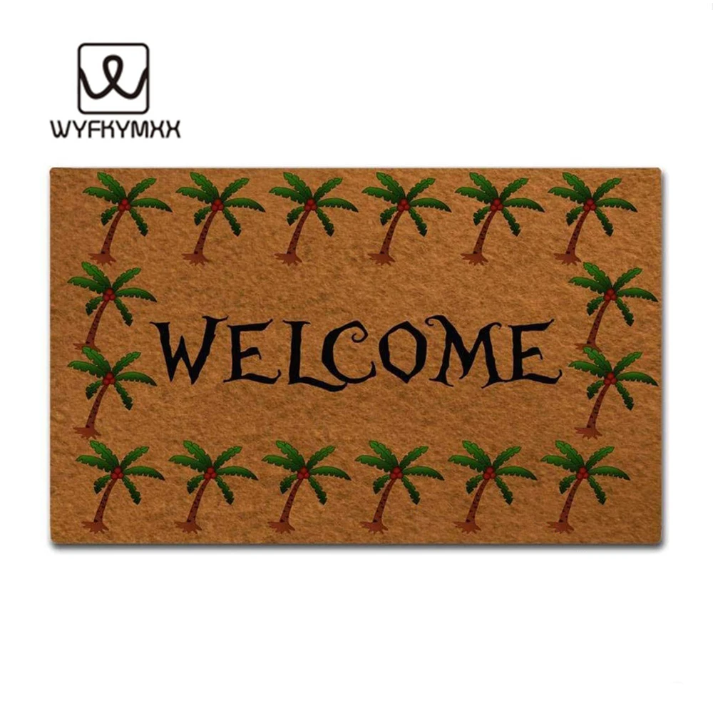 Door Entrance Mats Palm Tree Welcome design doormat for entrance door ...