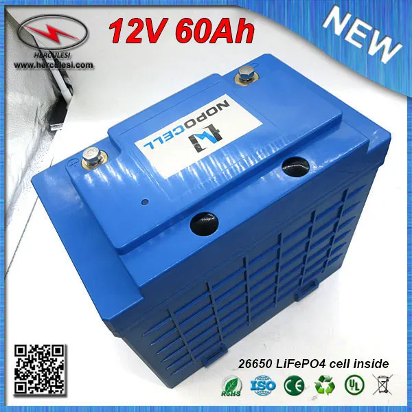 LiFePO4 12V 60Ah Lithium iron Phosphate battery Pack / Lipo 12V 60Ah ...