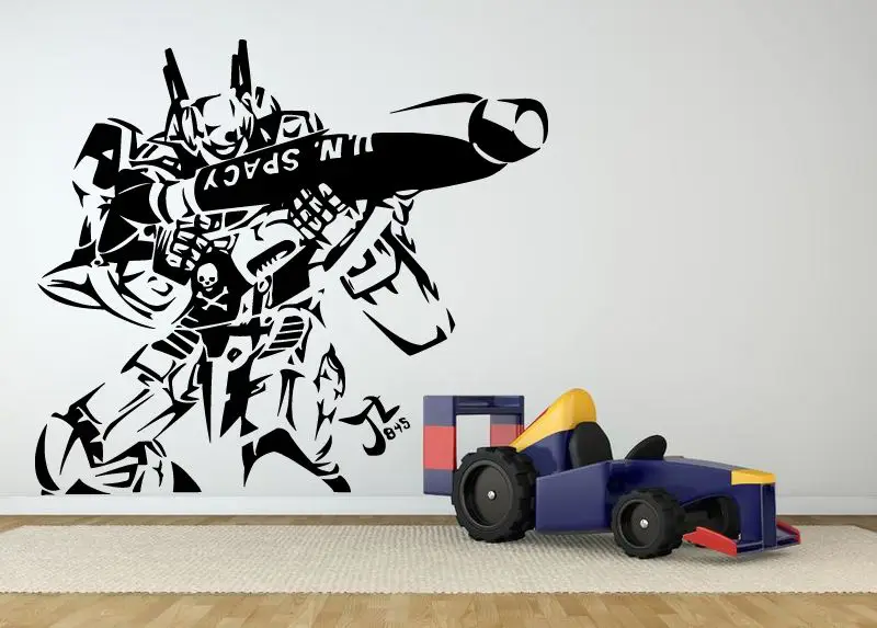 Wall Room Decor Art Vinyl Sticker Mural Decal War Machine Robot Soldier ...