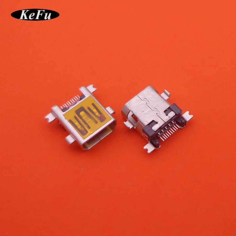 10pcs Mini 10 Pin Usb Female Socket Connector With Locating Peg 10pin