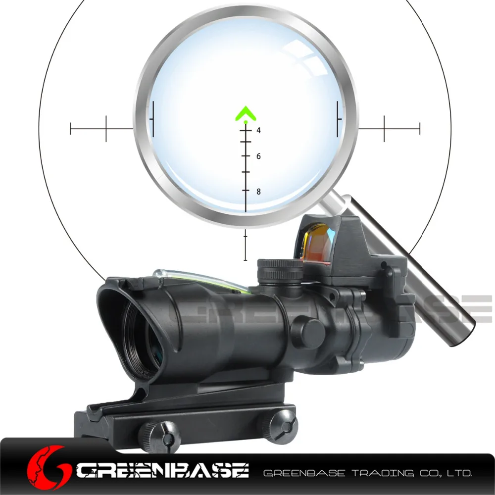 Greenbase ACOG 4X32 Scope Chevron Reticle Green Fiber Optics Riflescope ...