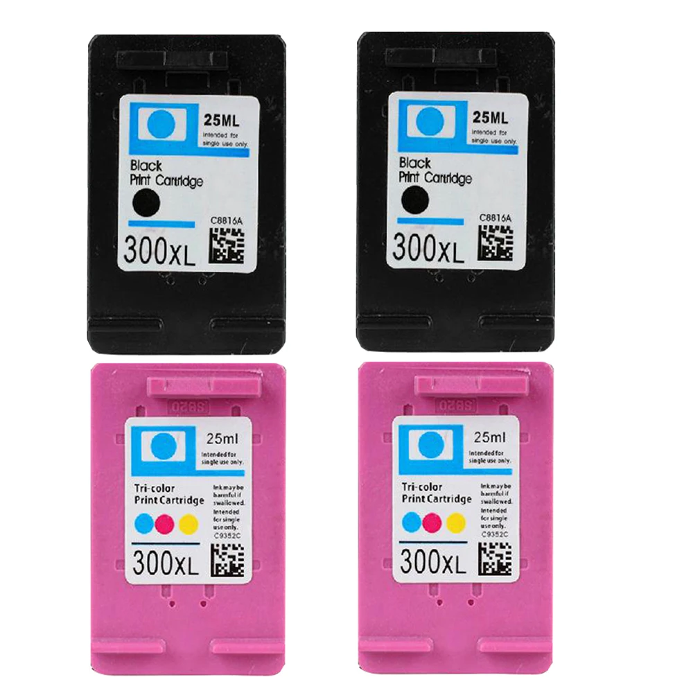 4-Compatible-HP-300-XL-Refilled-Ink-Cartridge-for-Deskjet-D2560-F2400 ...