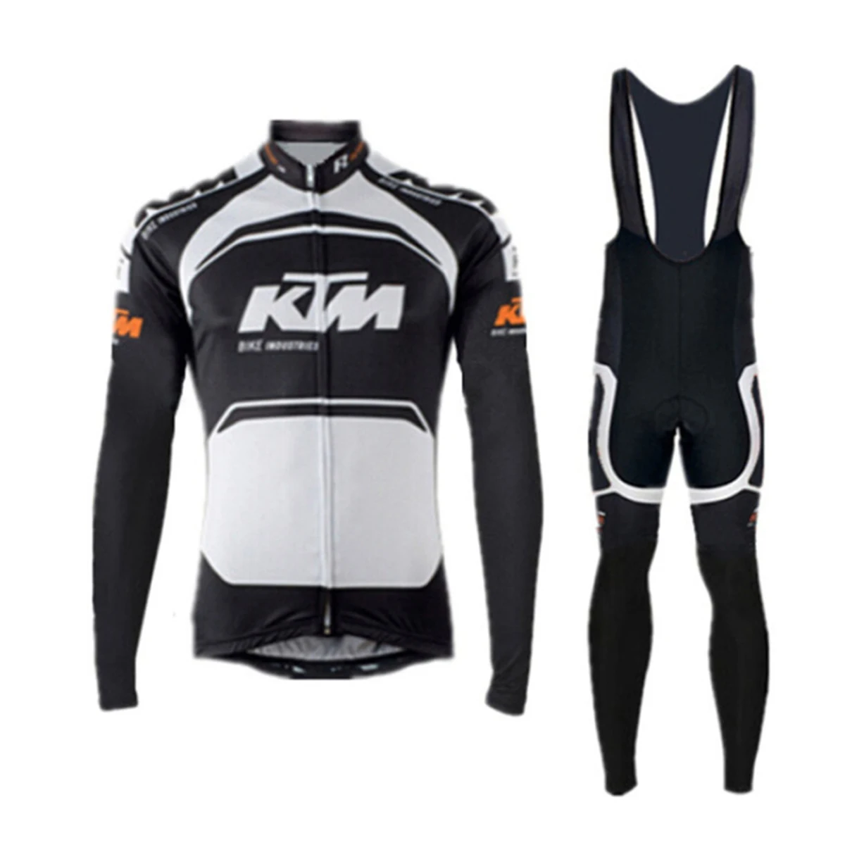 KTM Team Long Sleeve Spring/ Autumn Cycling Jersey Bib Set Breathable ...