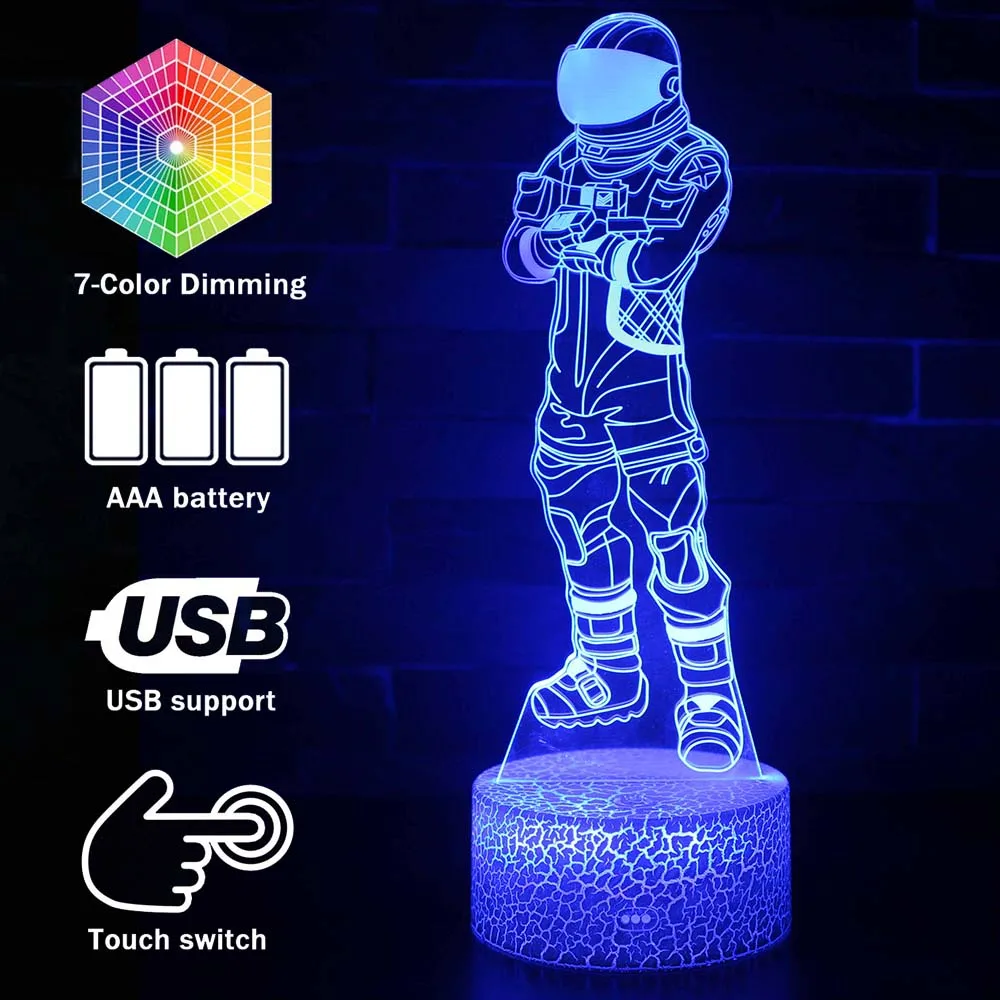 Magiclux 참신 조명 3d Illusion Led 램프 요새 야간 조명 어린이를위한 침실 장식 배틀 로얄 크리스마스 선물