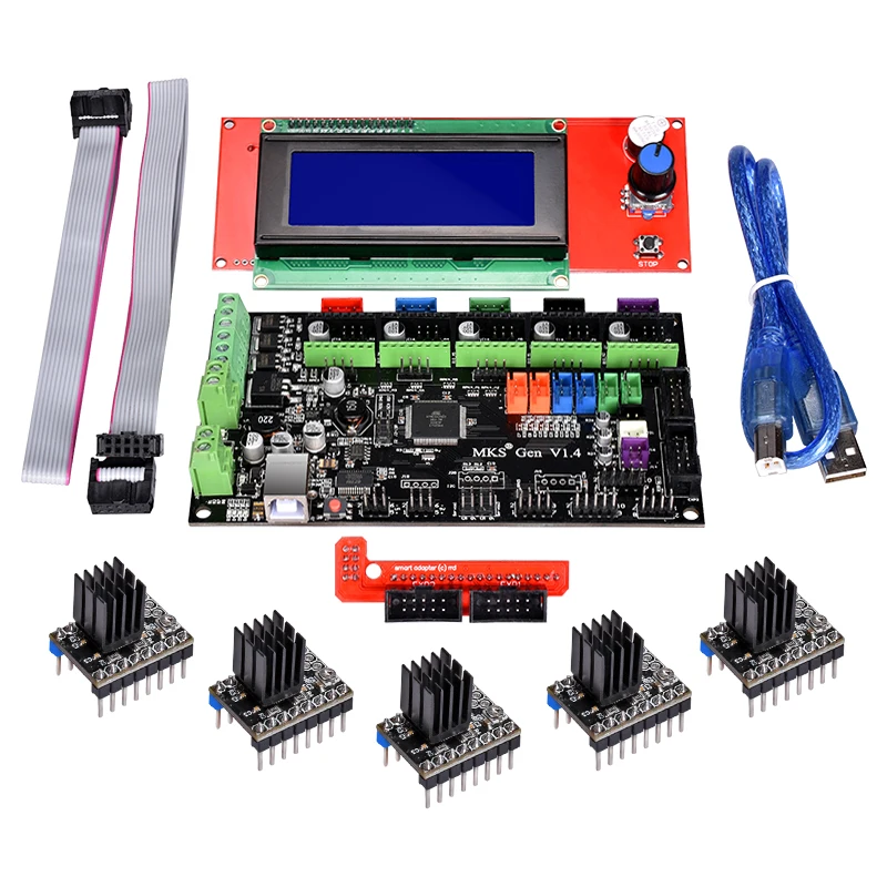 3D Printer parts MKS Gen V1.4 Control board Kits 2004 LCD RepRap Ramps1 ...