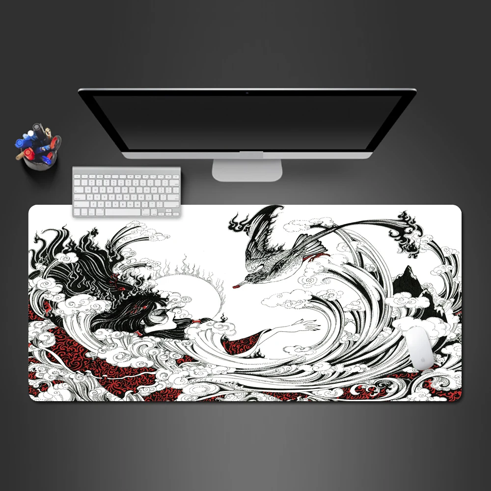 New Chinese Style Back And White Ink Mouse Pad High-Quality Rubber ...
